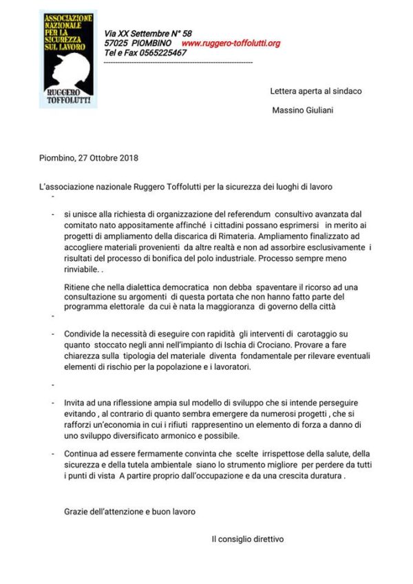 14. Lettera aperta al sindaco immagine | Associazione Ruggero ...